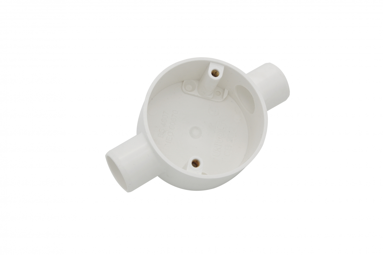 Univolt 20mm Through Box White | DTR Electrical Supplies