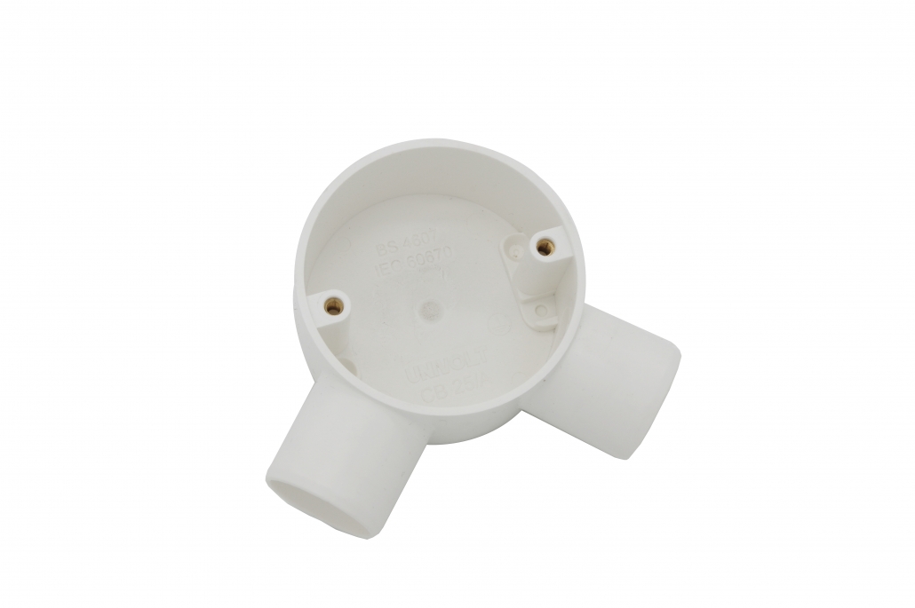 Univolt 20mm Angle Box White | DTR Electrical Supplies