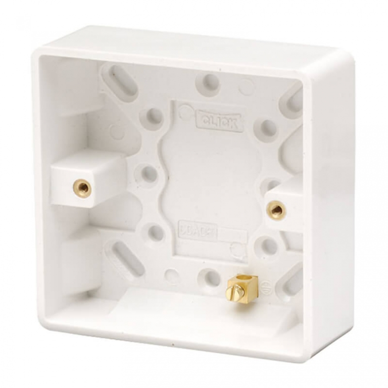 Scolmore Click Mode 1 Gang 25mm Deep Pattress Box | DTR Electrical Supplies