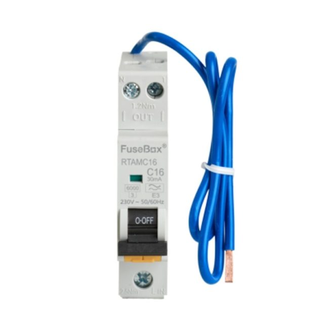 Fusebox Mini RCBO 16A 30mA 6kA Type A C Curve | DTR Electrical Supplies