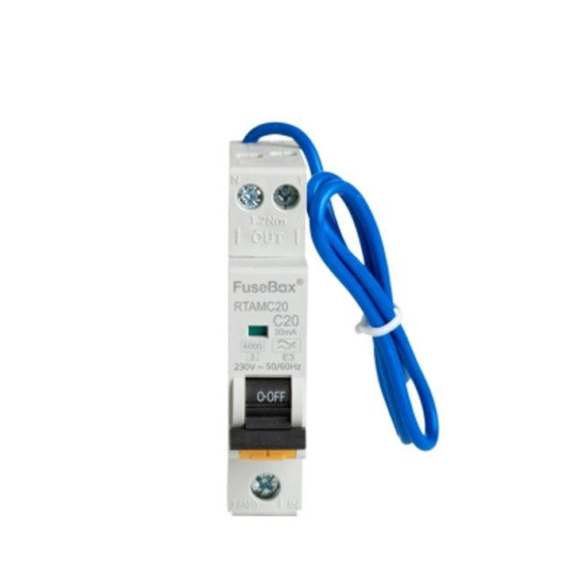 Fusebox Mini RCBO 20A 30mA 6kA Type A C Curve | DTR Electrical Supplies