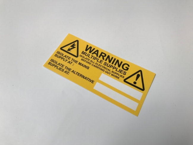 Warning Multiple Supplies Labels (Pack of 10) | DTR Electrical Supplies