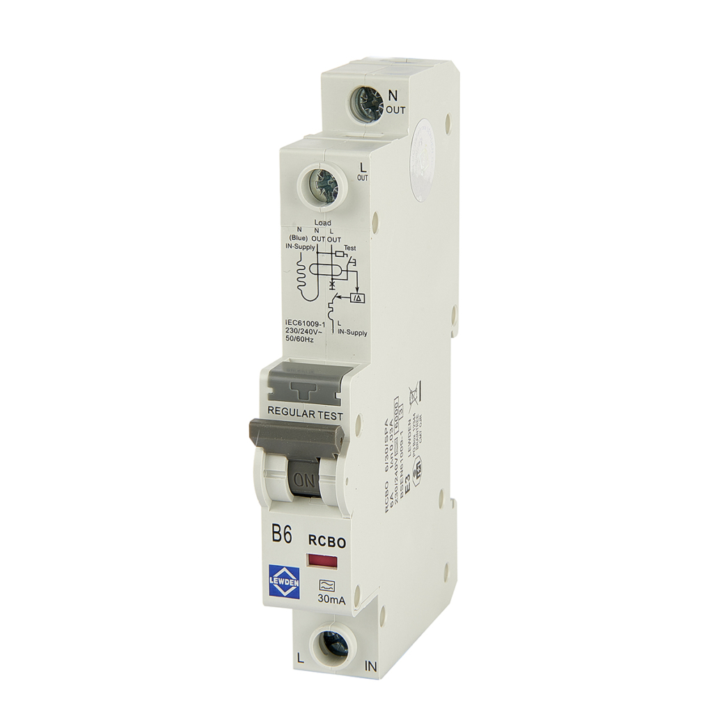 Lewden Type A RCBO 6A 30mA 6kA 1 Pole – B Curve | DTR Electrical Supplies