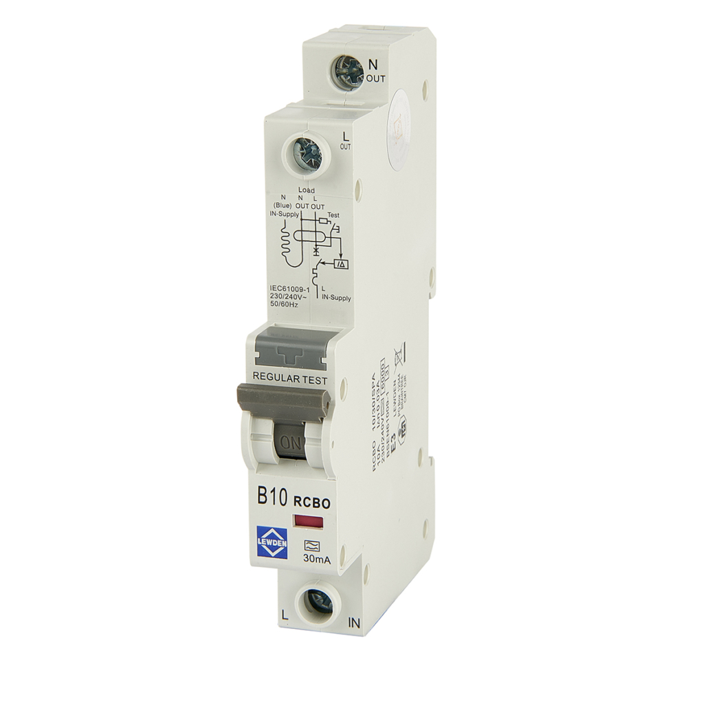 Lewden Type A RCBO 10A 30mA 6kA 1 Pole – B Curve | DTR Electrical Supplies
