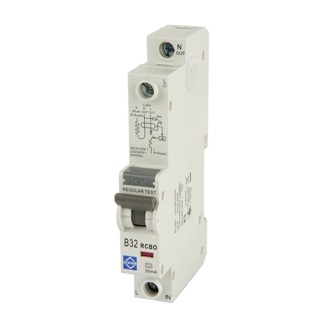 Lewden Type A RCBO 32A 30mA 6kA 1 Pole – B Curve | DTR Electrical Supplies