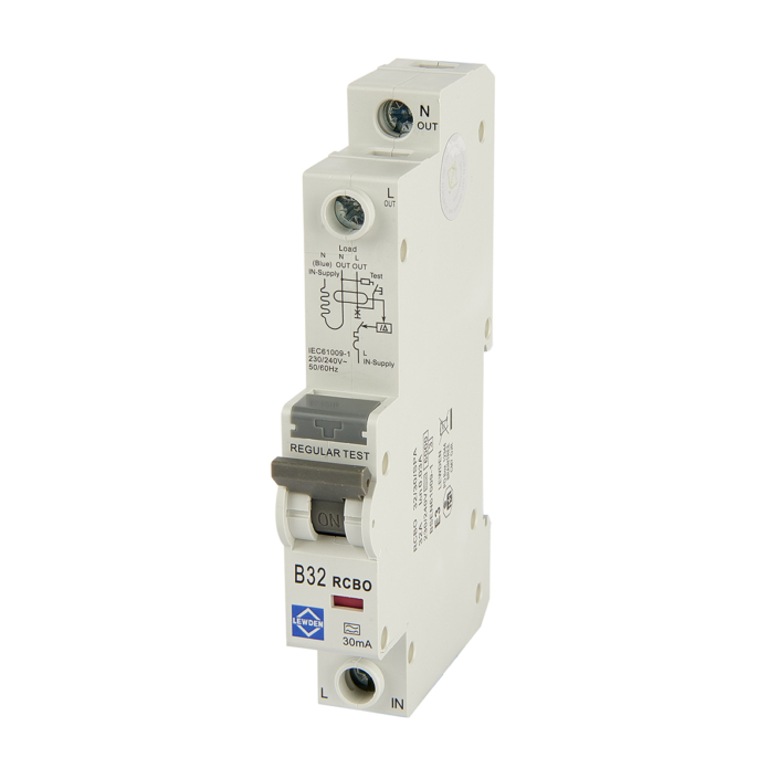 Lewden Type A RCBO 32A 30mA 6kA 1 Pole – B Curve | DTR Electrical Supplies