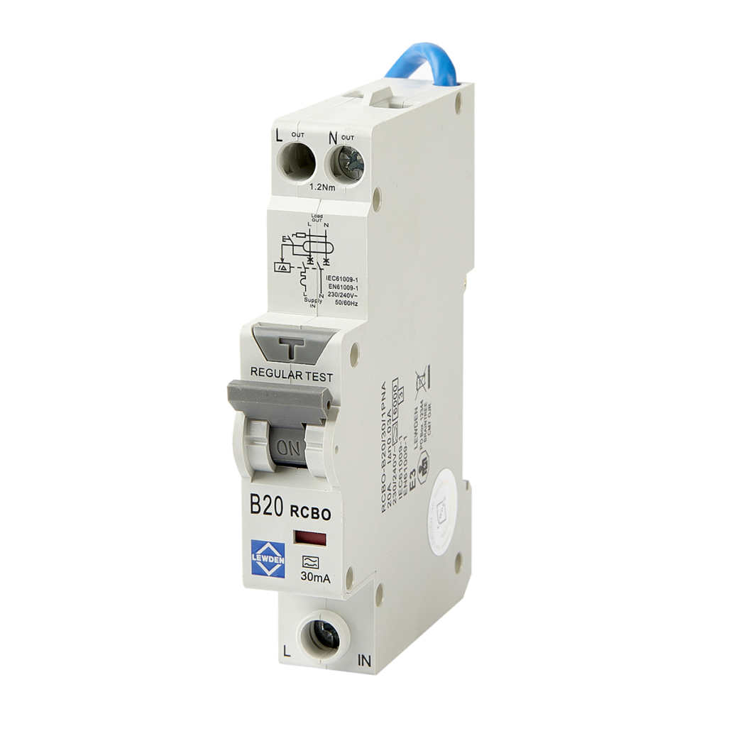 Lewden Compact RCBO 20A 30mA 6kA Double Pole – Type A (B Curve) Switched Neutral | DTR ...