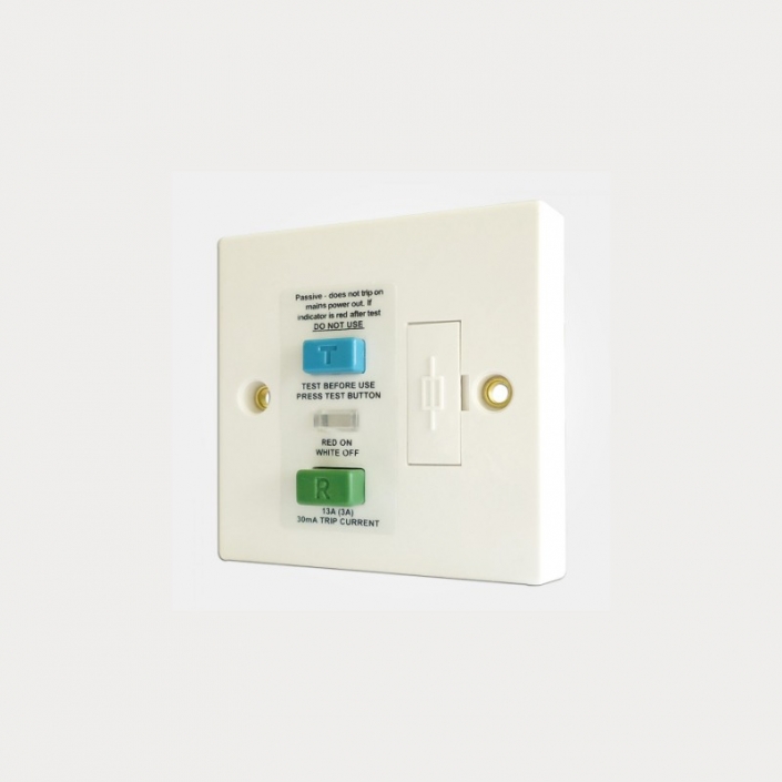 Eterna 13A 30mA RCD Fused Spur White | DTR Electrical Supplies